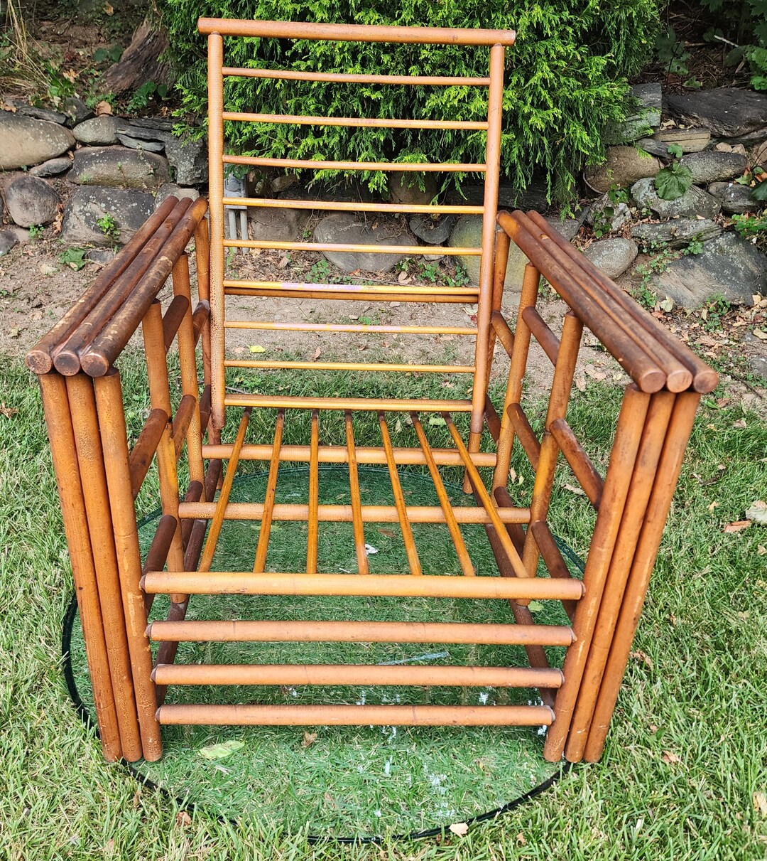 Art Deco Lounge Chair Spindle Beach Wood - Etsy