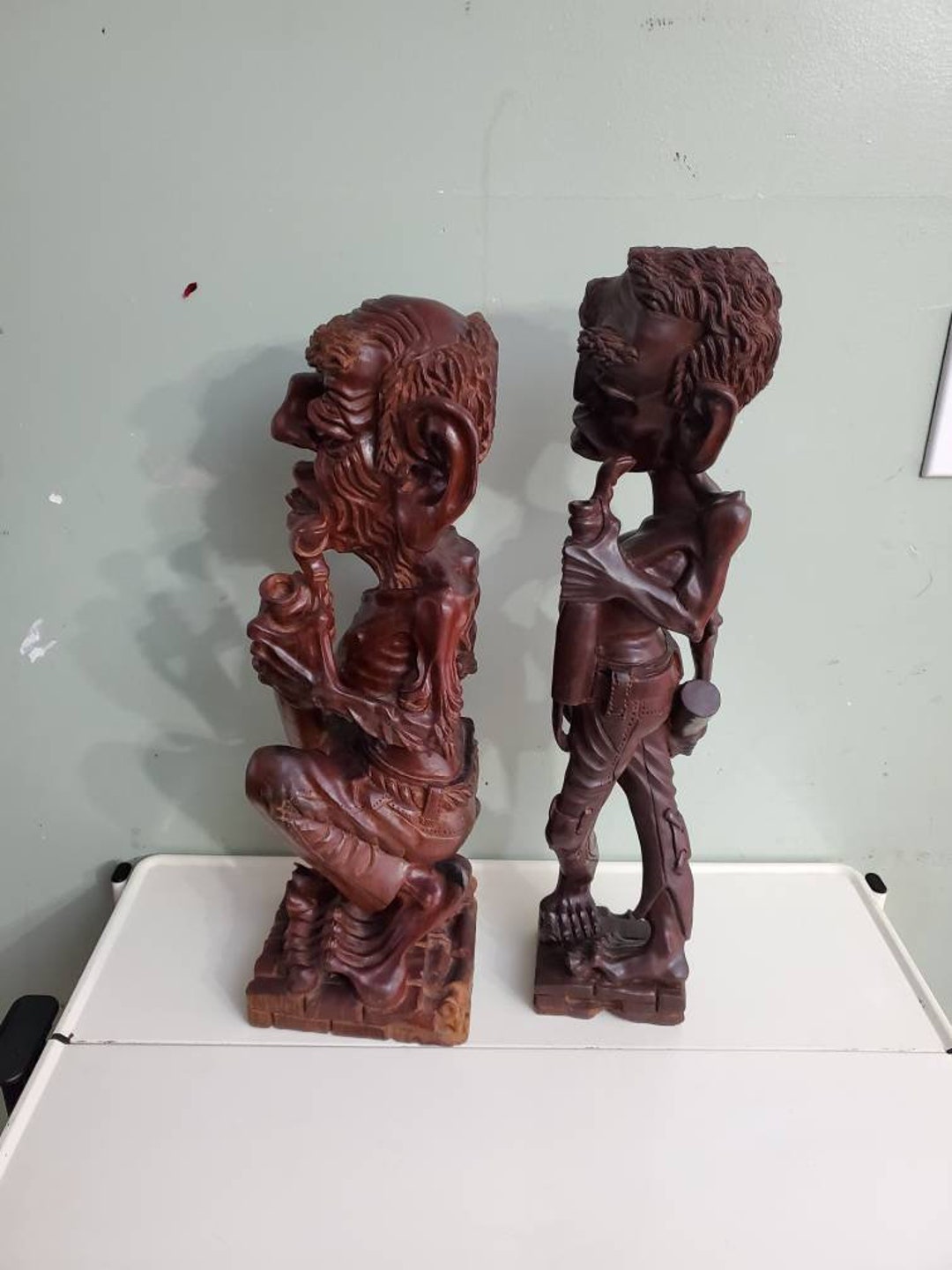 1970 Wood Modern Wood Carving Figure 20 Inch - Etsy