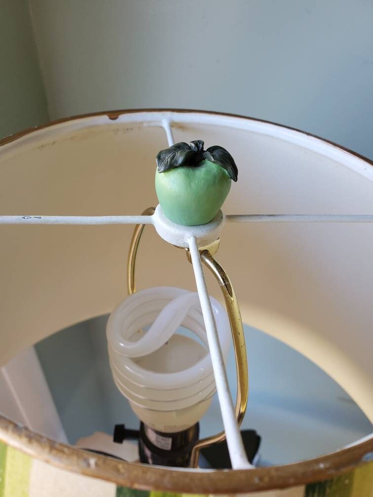 Pair of Warren Kimble Pineapple Table Lamps With Metal Shade Country ...