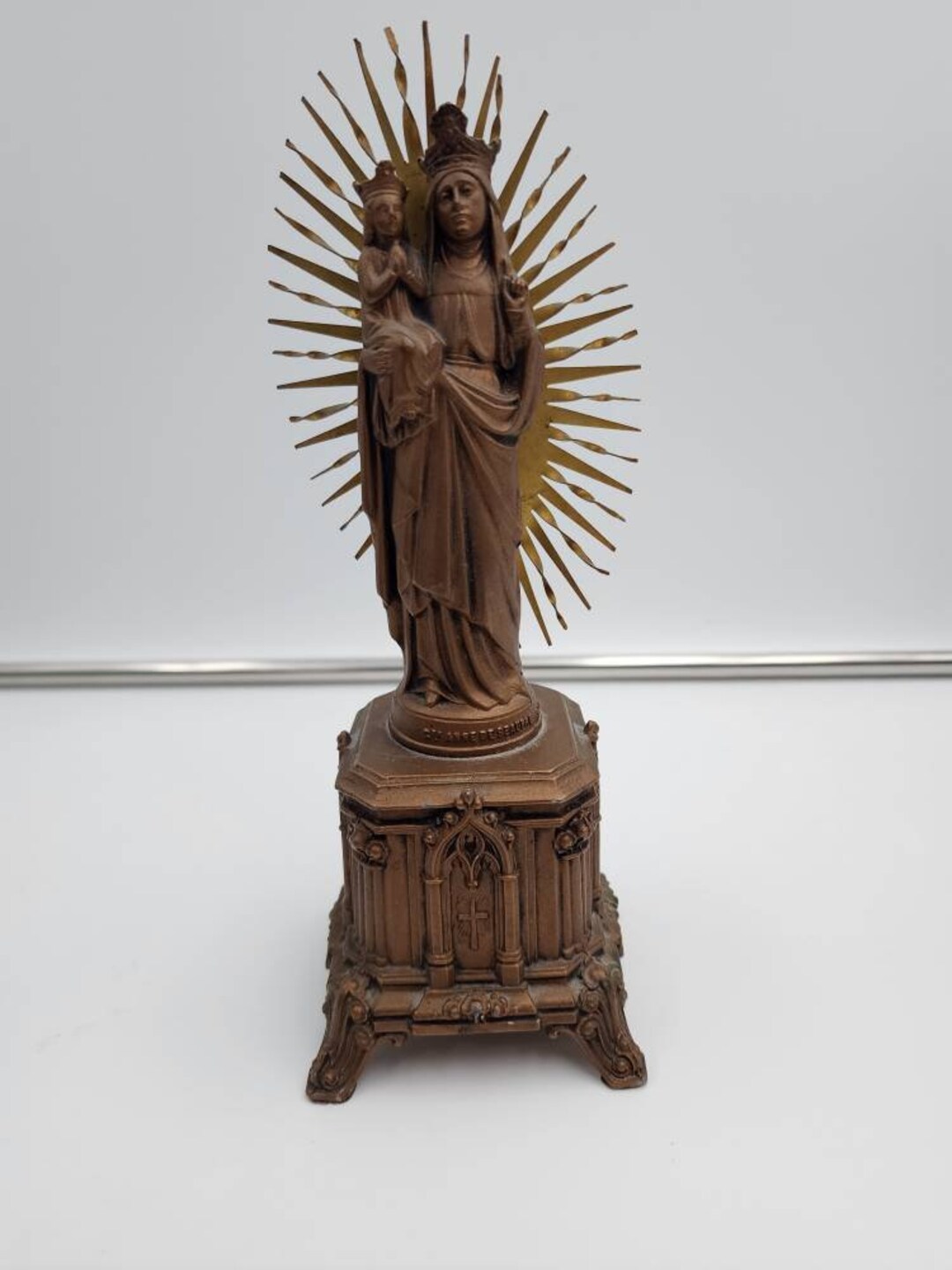 Vintage Anne-de-bepupre Figure Sculpture Music Box Painted White Metal ...