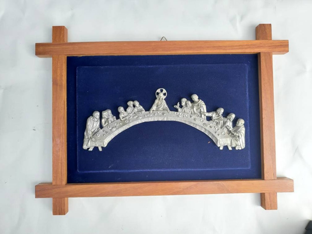 Vintage Last Supper Wall Pewter Plaque Jesus and His 12 Disciples Wall ...
