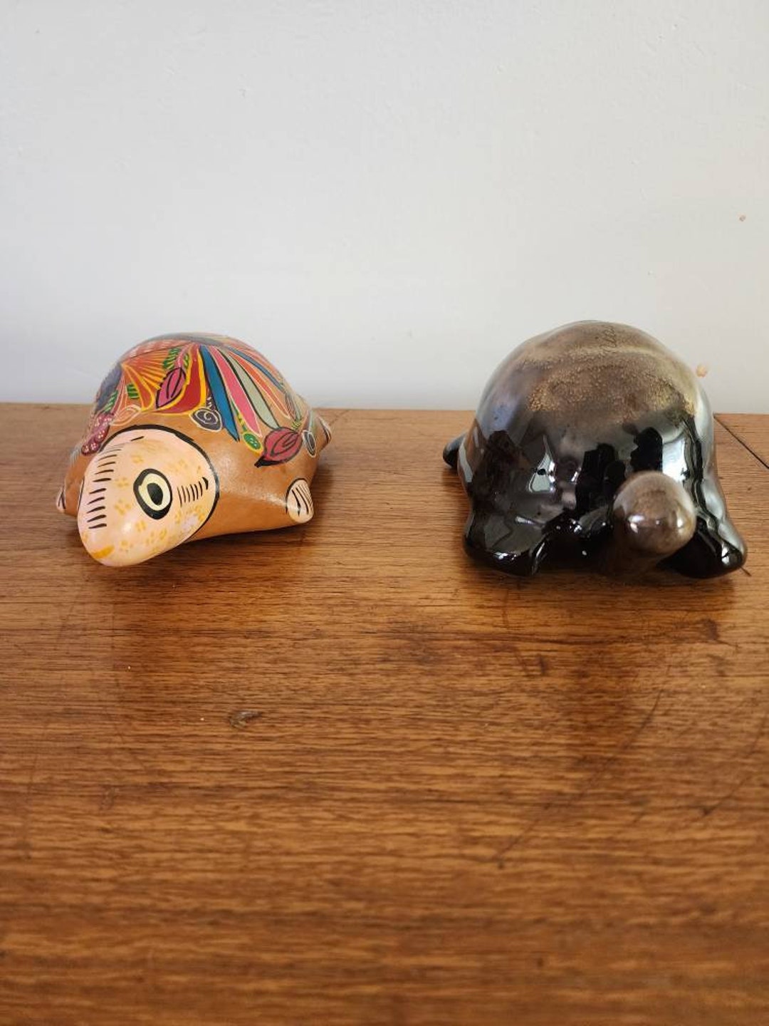 Vintage Mexican Talavera Pottery Turtle and a Canadian Made Turtle - Etsy