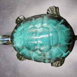 Vintage B.M.P Blue Mountain Pottery Turtle Blue Glazed Terracotta ...