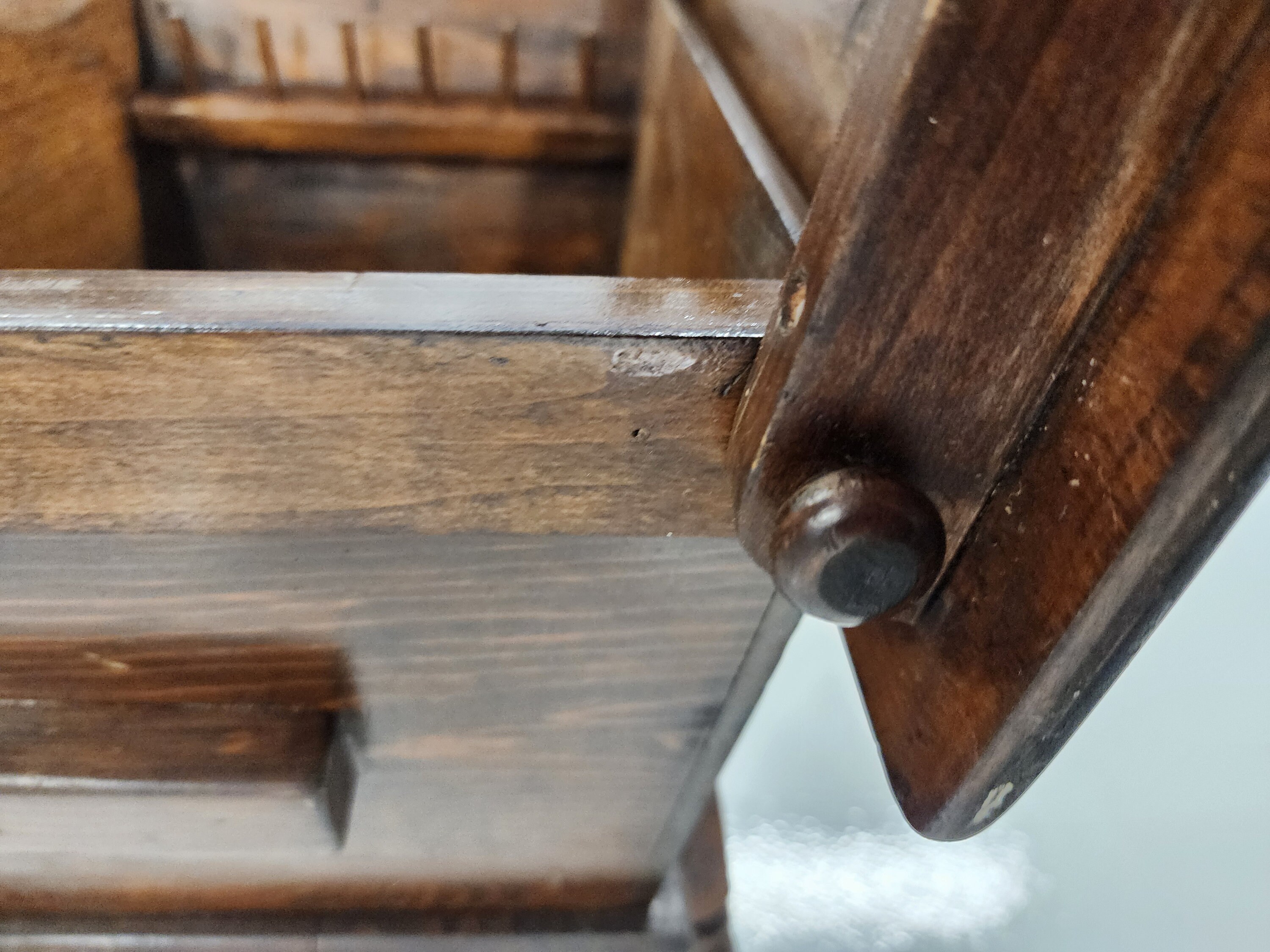 Antique American Colonial Sewing Box Bread Box Style Top 22"x14" 19 ...