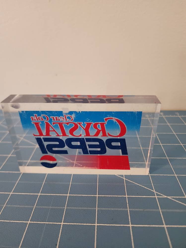 Clear Cola Crystal Pepsi Cola Acrylic Paperweight Block 5x3 - Etsy