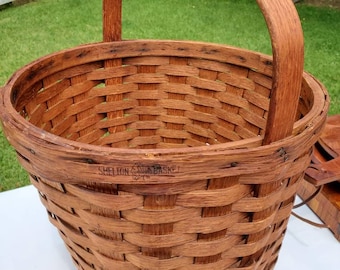 Vintage / Antique Split Oak Wood / Hardwood Picnic Basket With - Etsy