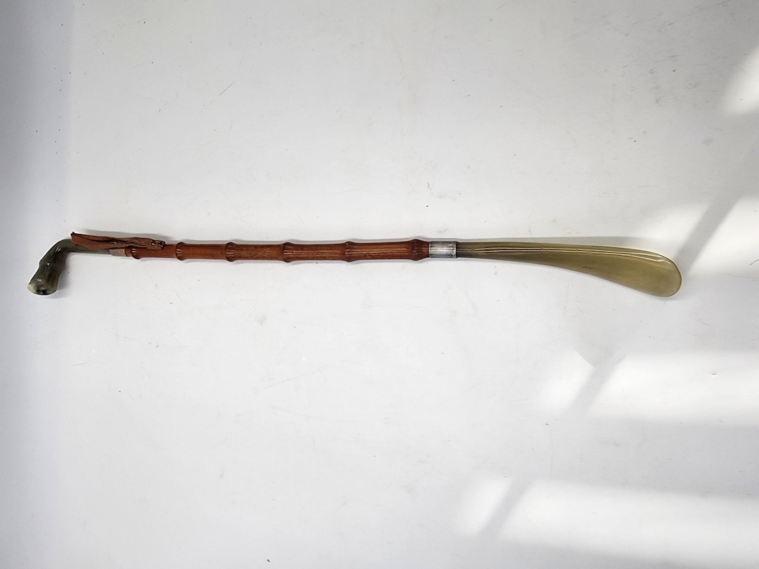 Vintage Faux Bamboo Shoe Horn With Horse Leg Hoof Made in Italy 22 ...