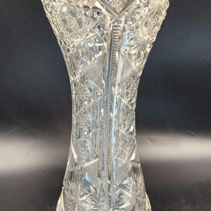 Antique American Brilliant Cut Glass Crystal Corset Vase 14 Inch Tall 5 ...
