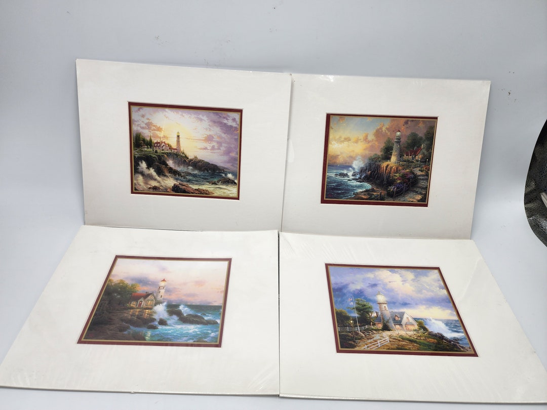 4 Thomas Kinkade Lighthouse Series Beacon of Hope Measurement Are 10"x8 ...