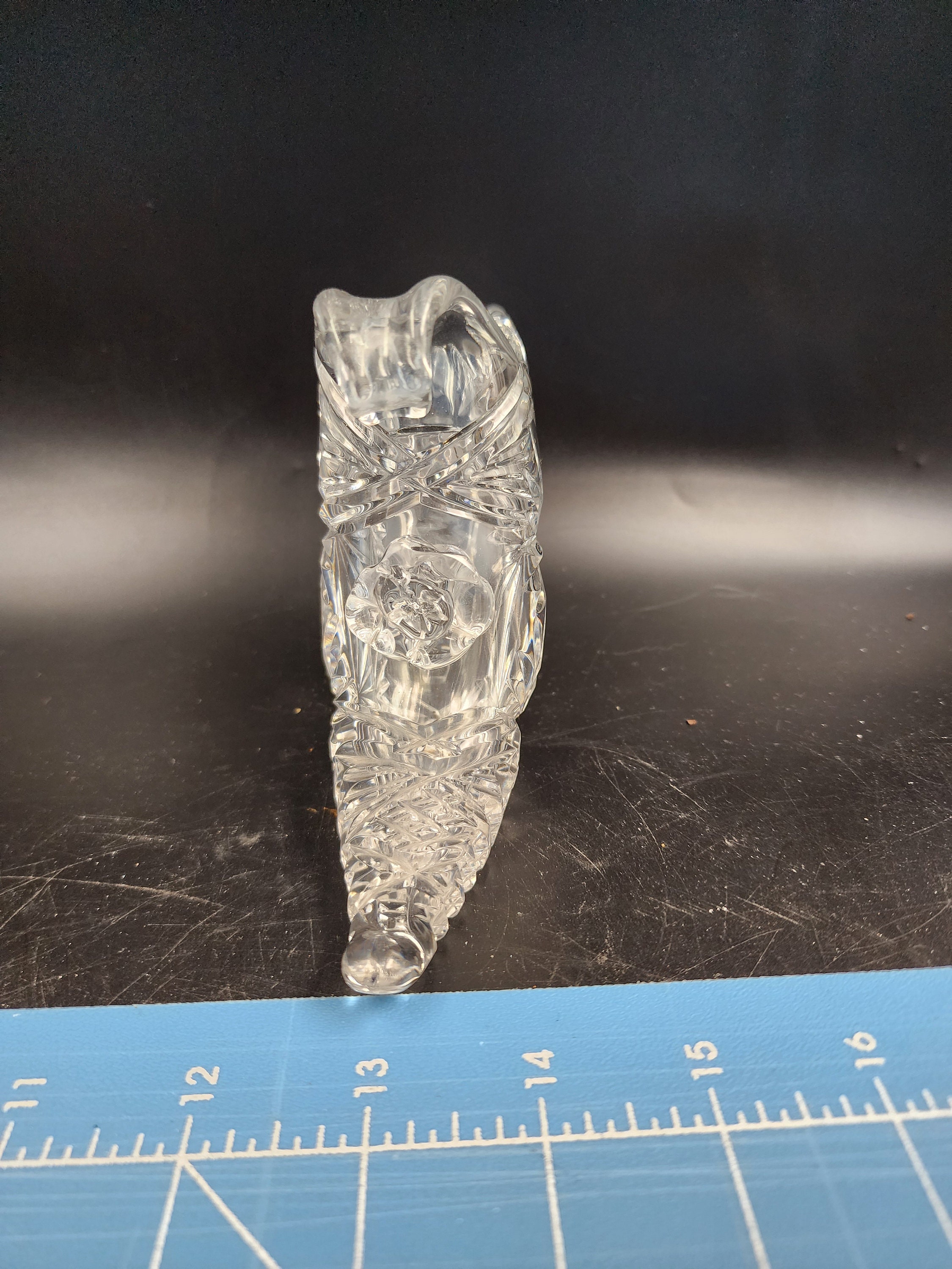 Vintage Cut Crystal Glass Boot 6 Long 4 Tall - Etsy