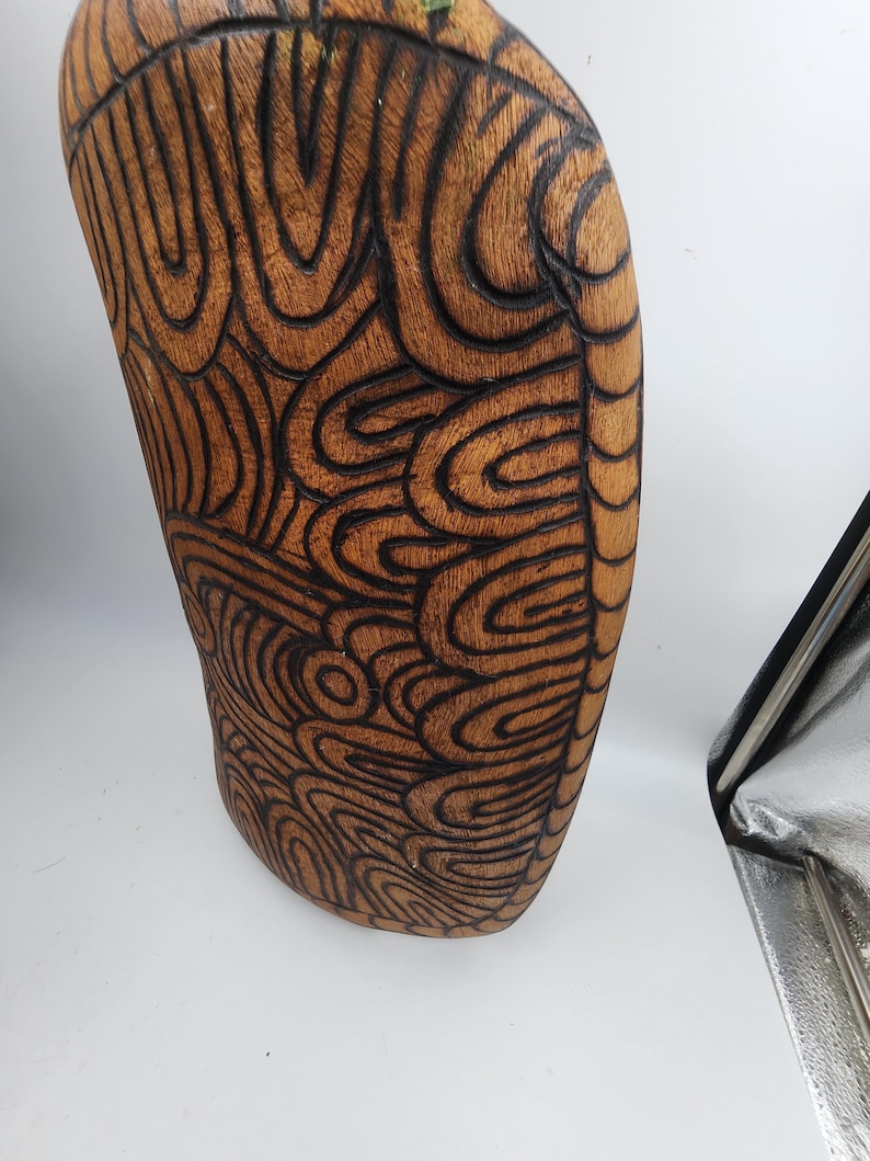 Vintage Australian Native Folk Art Pitjis Wood Coolaman Bowl Pokerwork ...