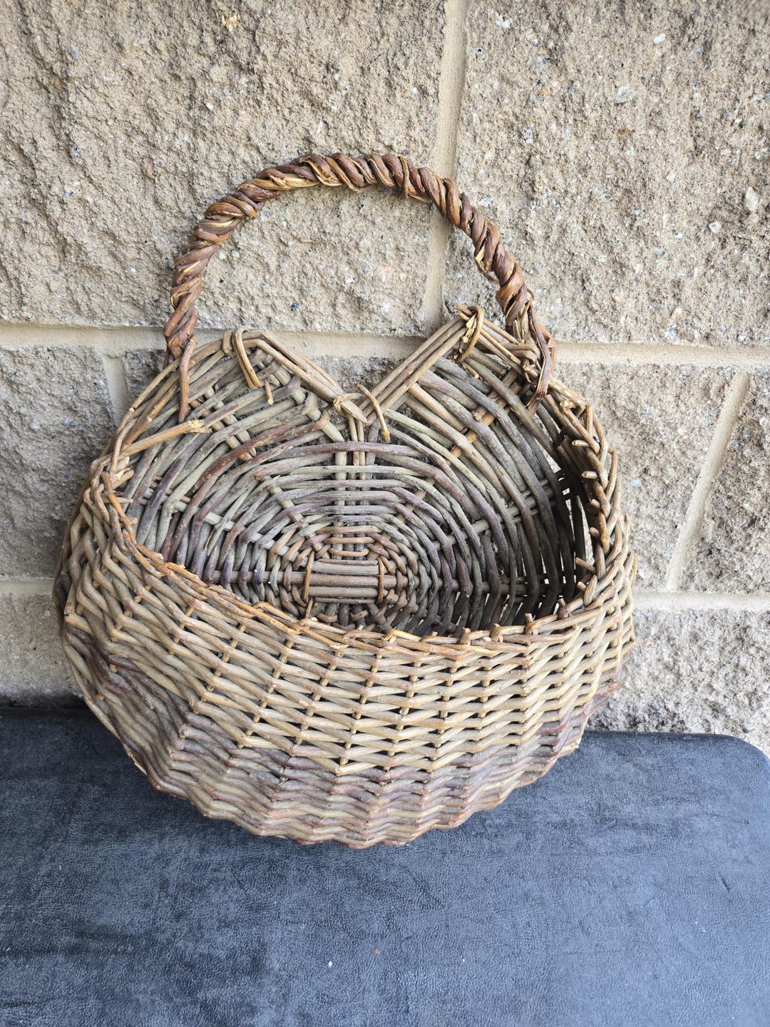 Vintage Wall Pocket Stick & Twig Wicker Woven Primitive Rustic Wall ...