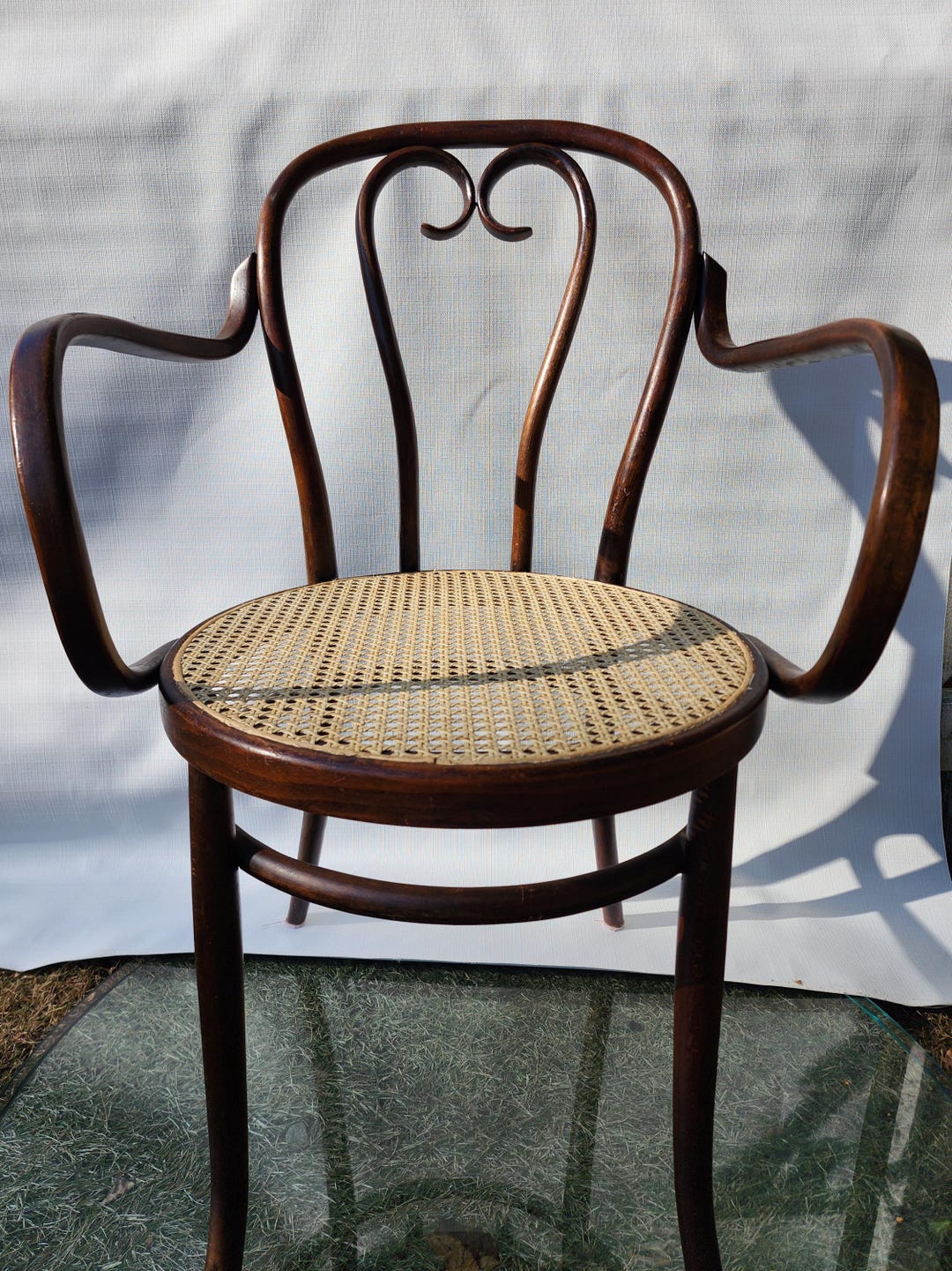 Vintage Thonet Bentwood Arm Chair Cain Seat 35in Tall - Etsy