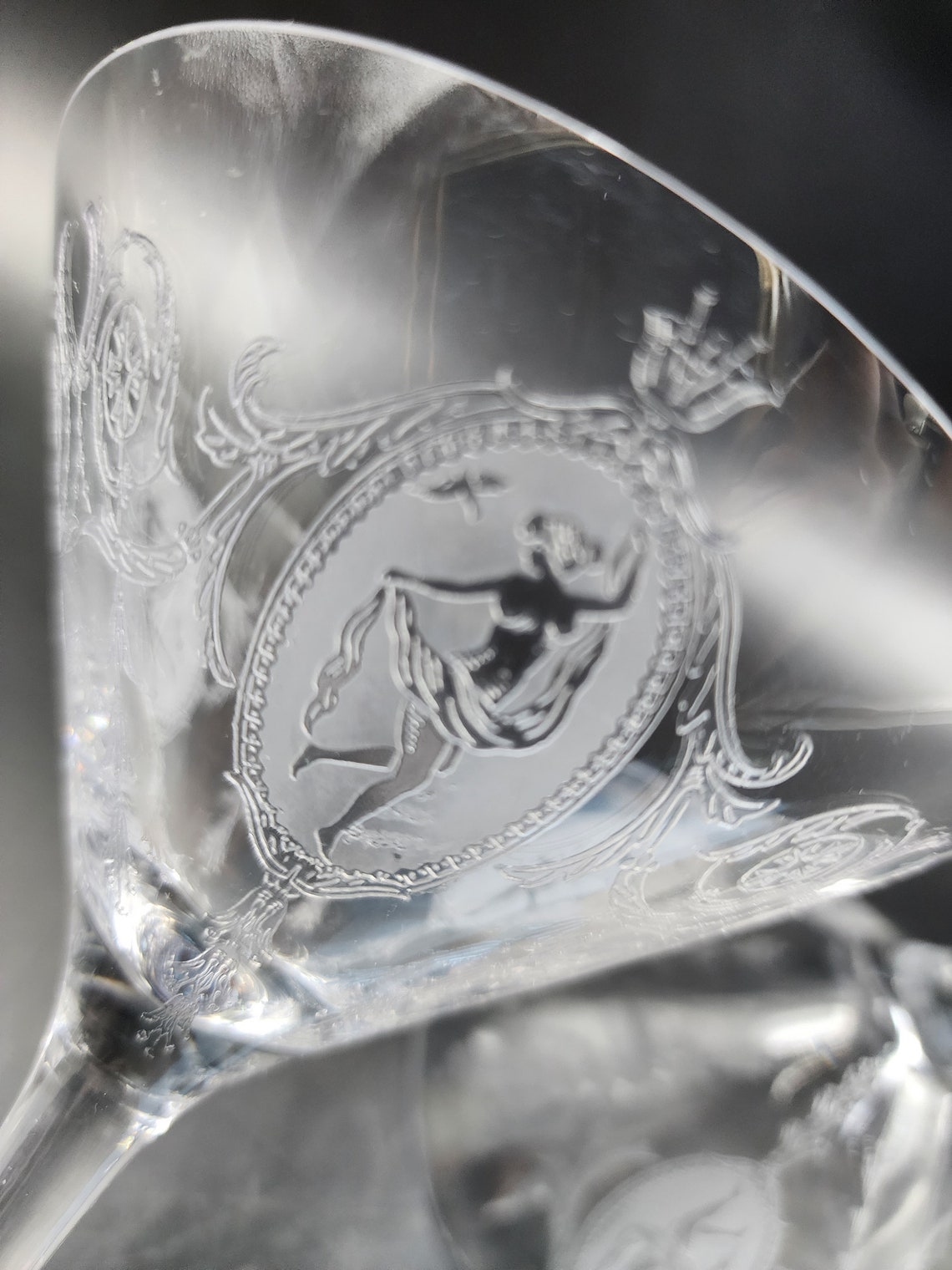 Vintage Tiffni Martin Glass Shaul Dancer Clear Etched Glass - Etsy