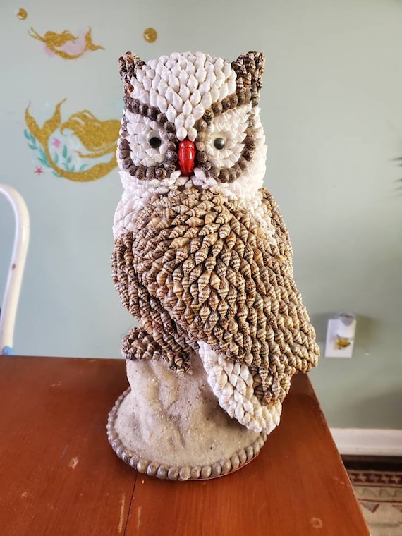 Mid Century Modern 11 Inch Owl Shell | Etsy