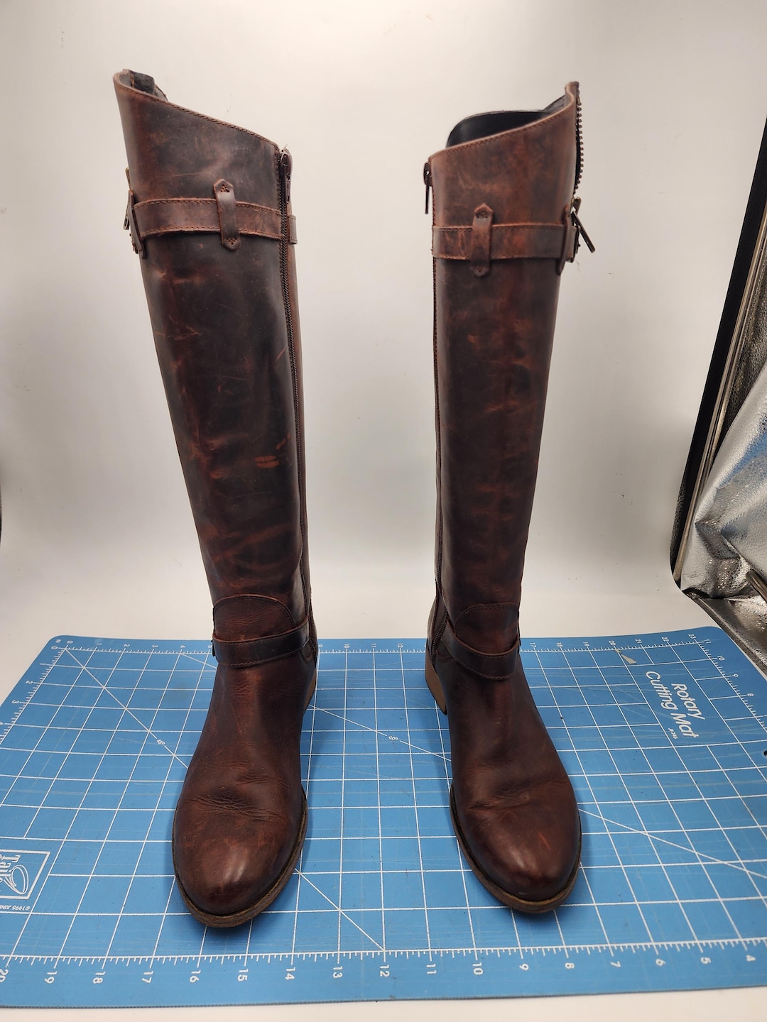 Vintage Charles David Boots Co Italy Women High Boots Sz 7.5 Leather ...