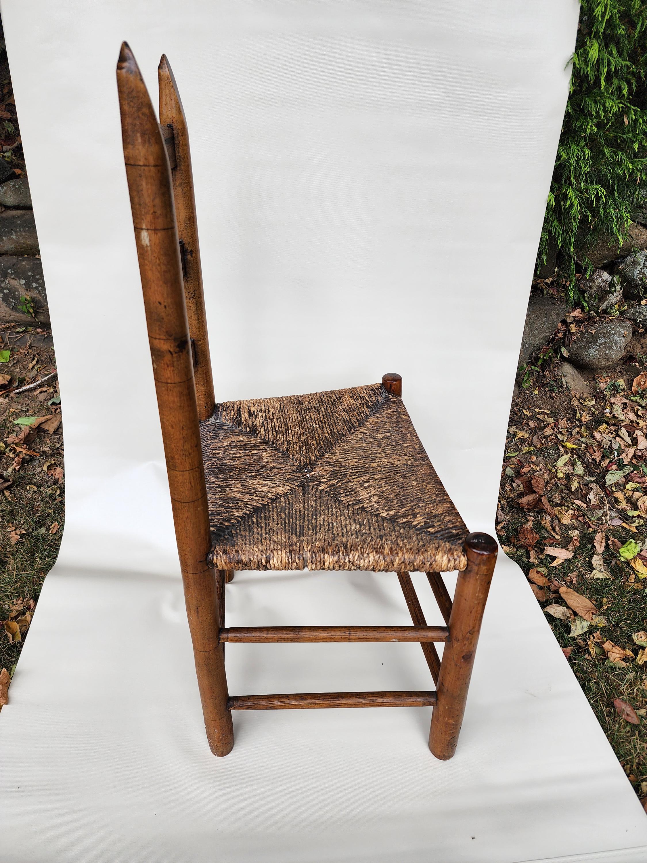 Antique Early American Ladder Back Shaker Chair Pined Rabbit Ear - Etsy