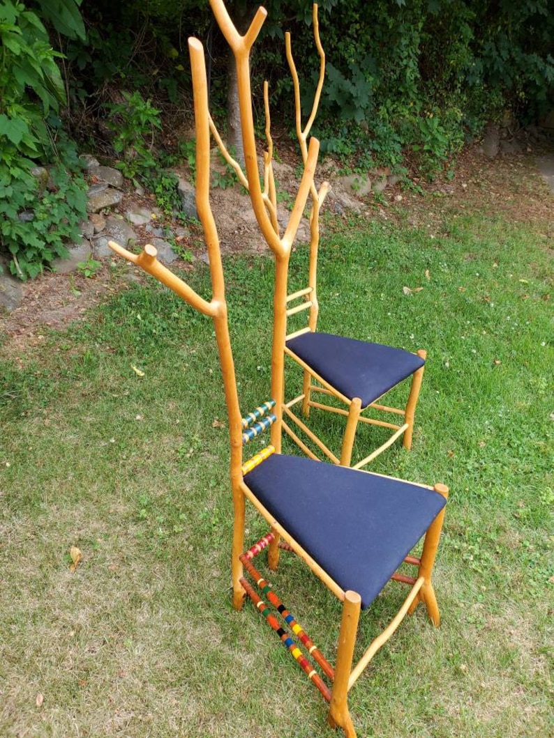 2 Daniel Mack Dining Chairs Stick Twig Rustic Adirondack English Styles ...