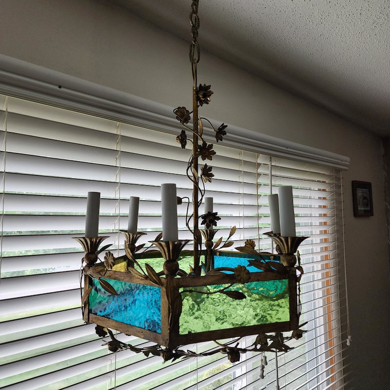 Blue Glass Pendant Light - Etsy