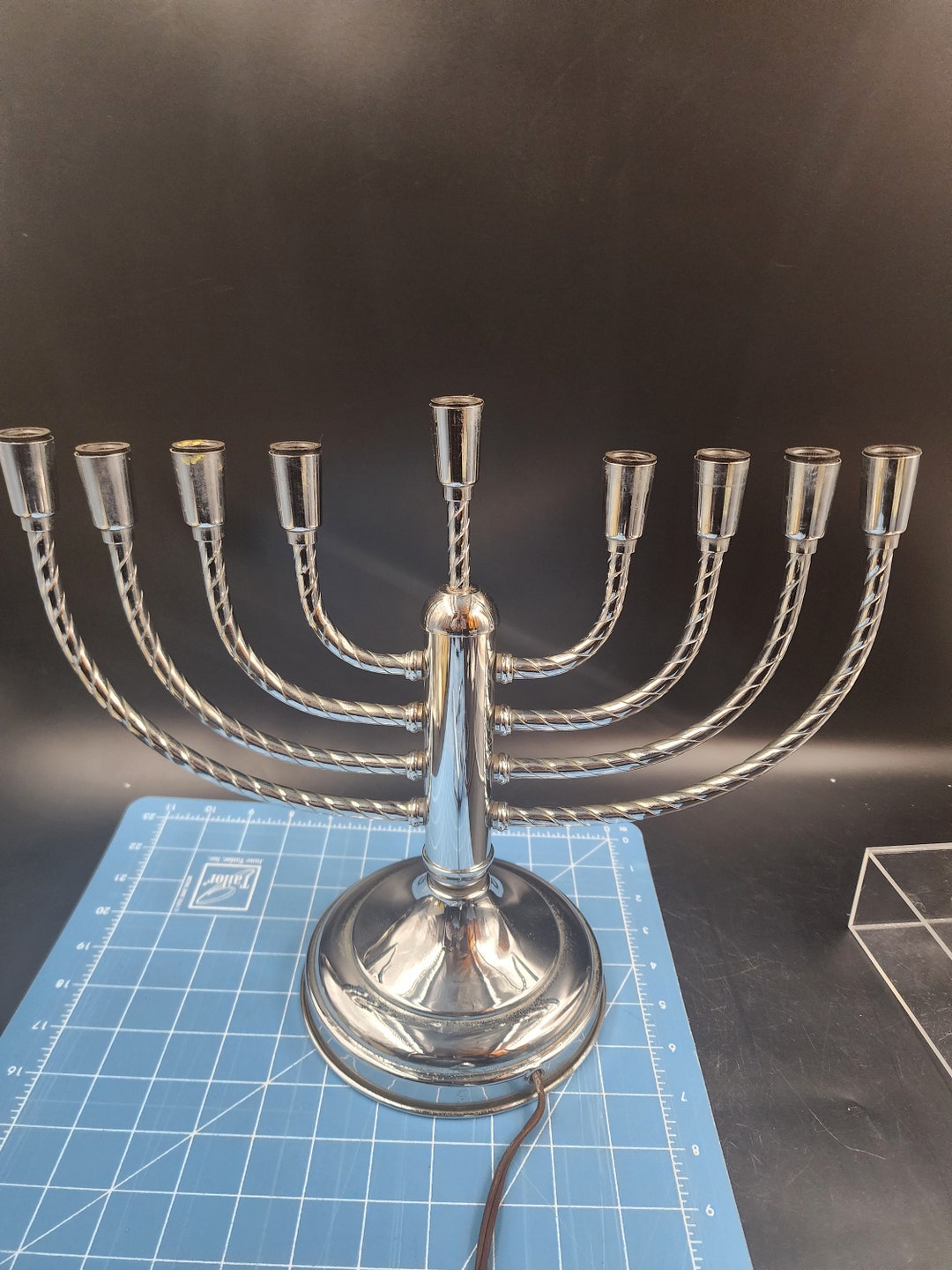 Mid Century Modern Electrical Menorah Candle Holder Israel Jewish ...