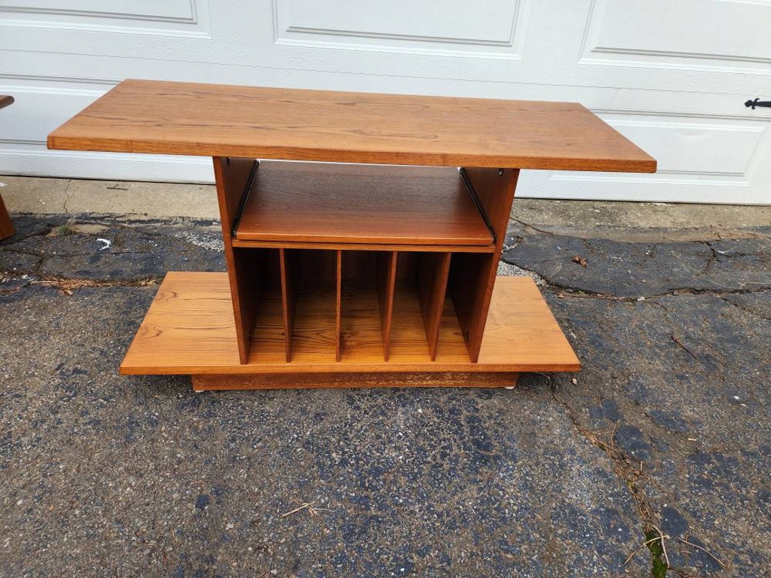 Danish Teak Stereo Cabinet Entertainment Center Record Cabinet Mid ...