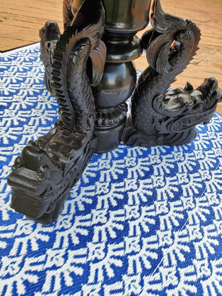 Antique Chiwen Hornless Dragon Dining Table Three Dragon Leggs Solid ...
