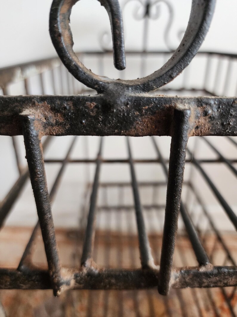 Antique Arch Handle Wrought-iron Rack Shelf Plant Stand Black Scroll ...