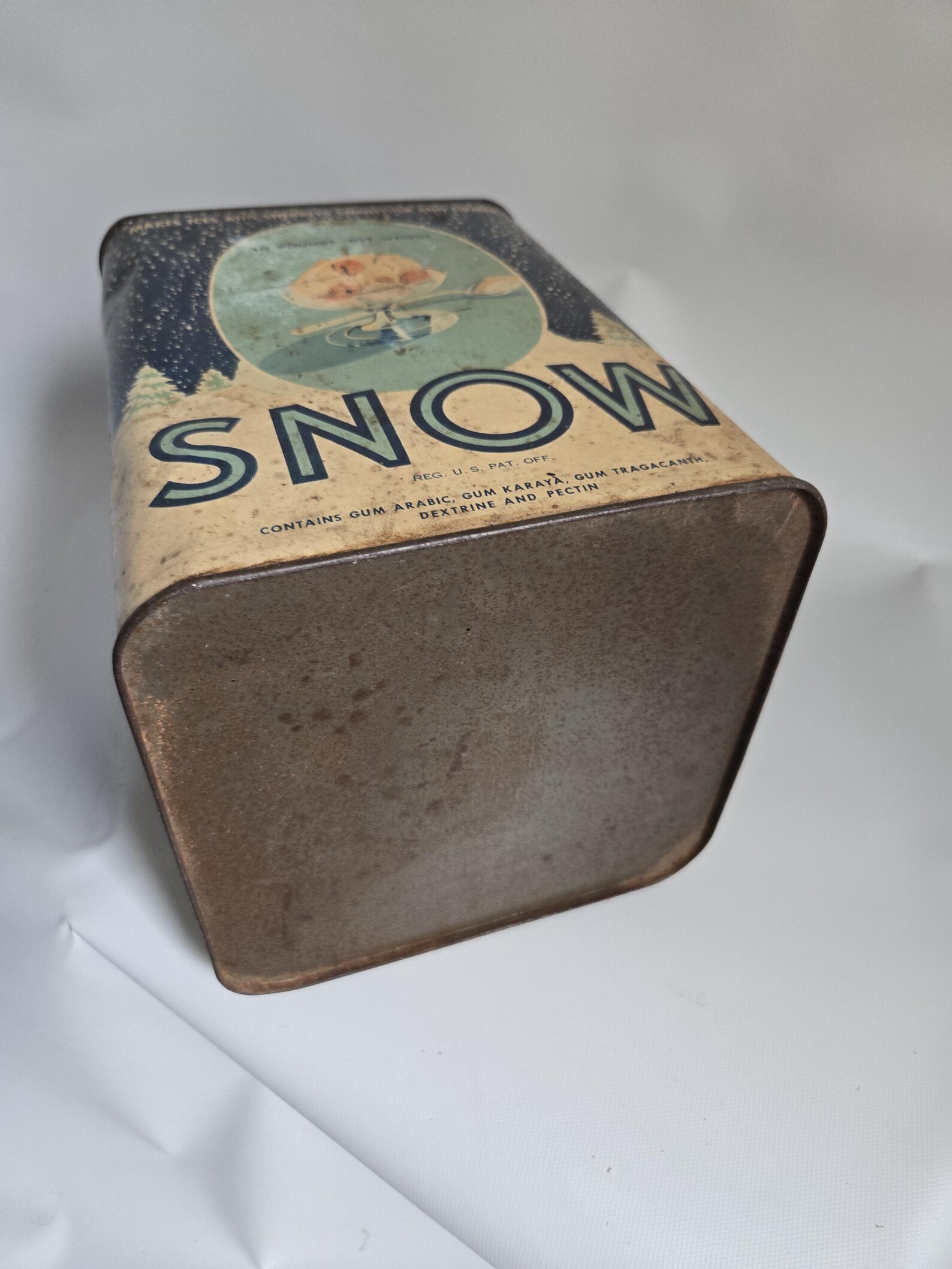 12 Inch Tin Canister Antique by B. HELLER & CO. CHICAGO, Illinois Snow ...