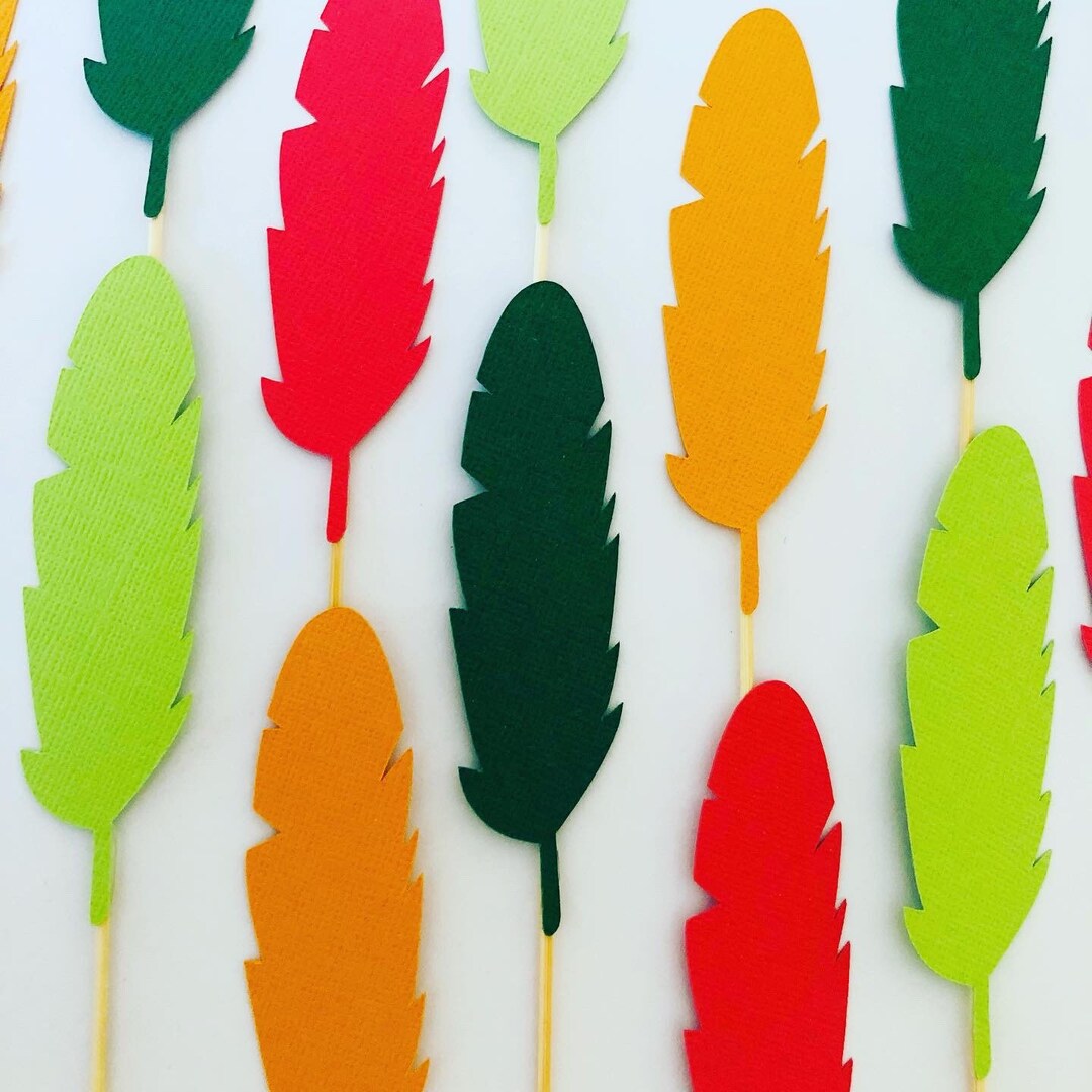 Feather Cupcake Toppers Set of 12, Boho Bohemian Party Celebration - Etsy
