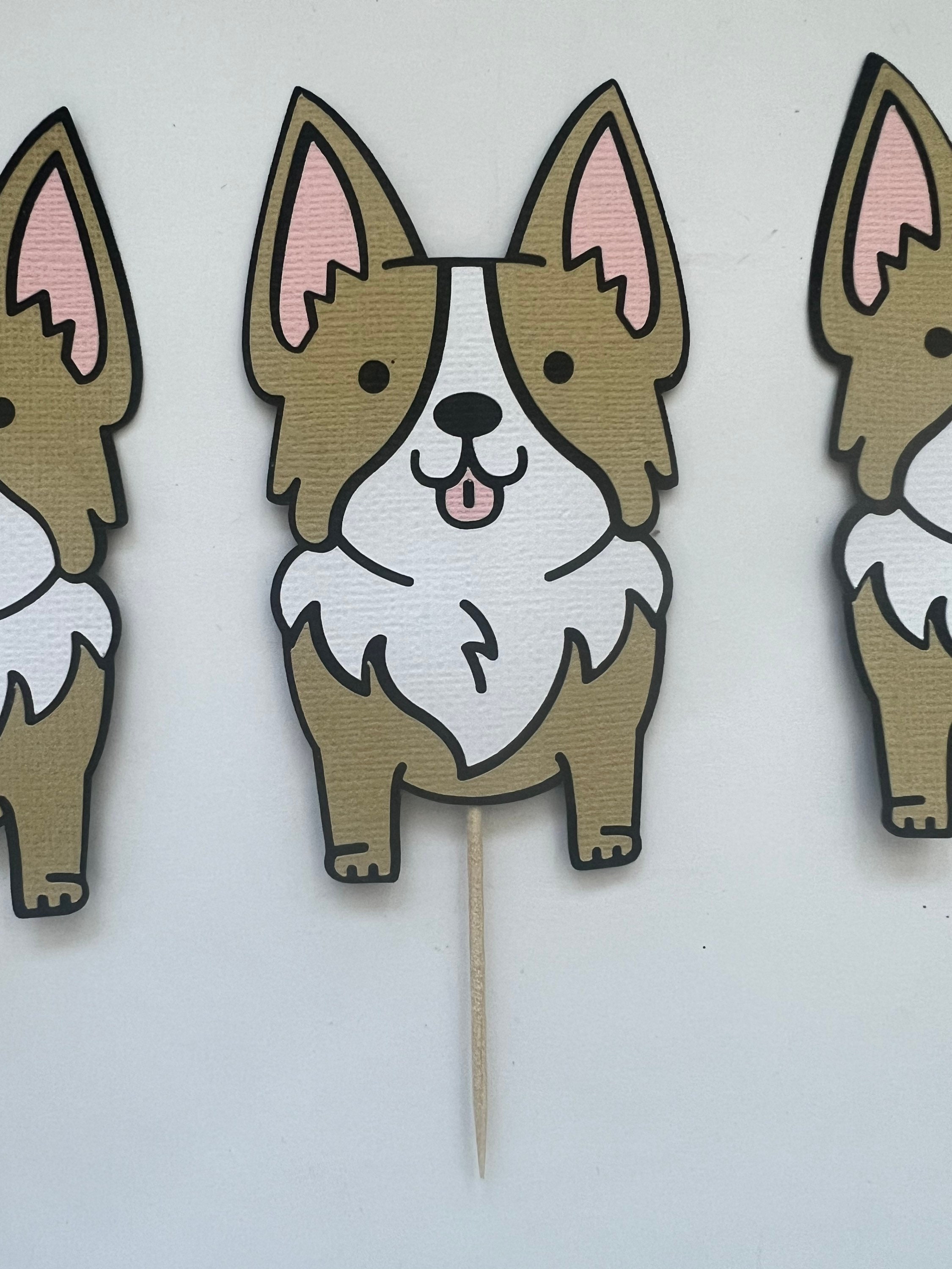Corgi Cupcake Toppers, Corgi Toppers, Corgi Birthday, Party, Birthday ...