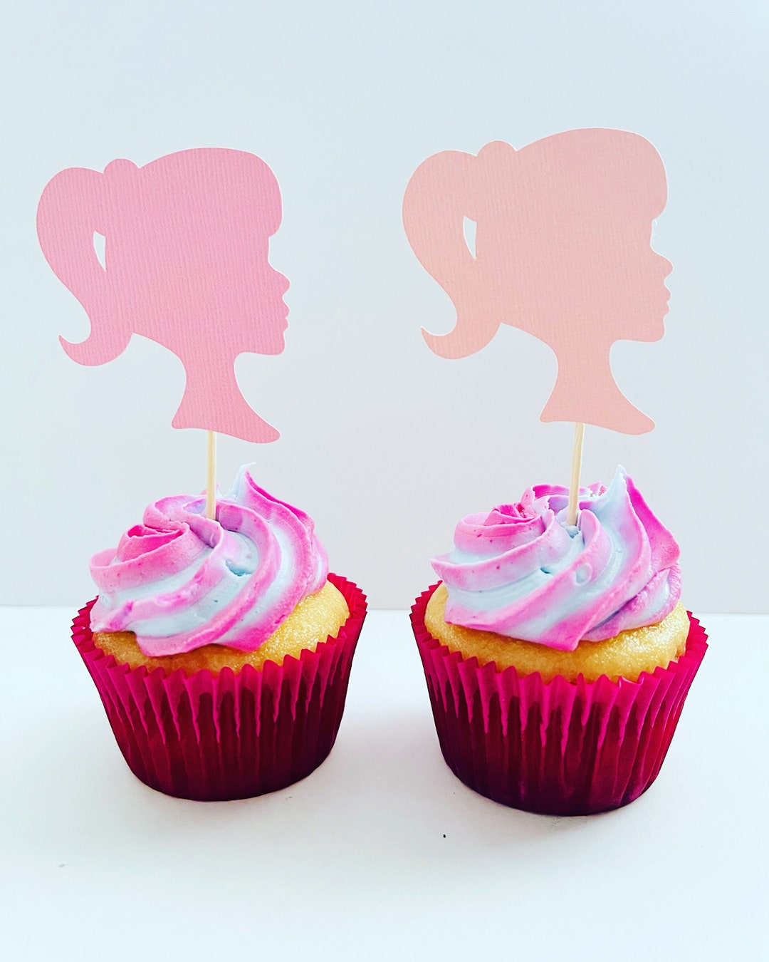 Barbie Inspired Cupcake Toppers, Girl Cupcake Toppers, Pink Toppers ...