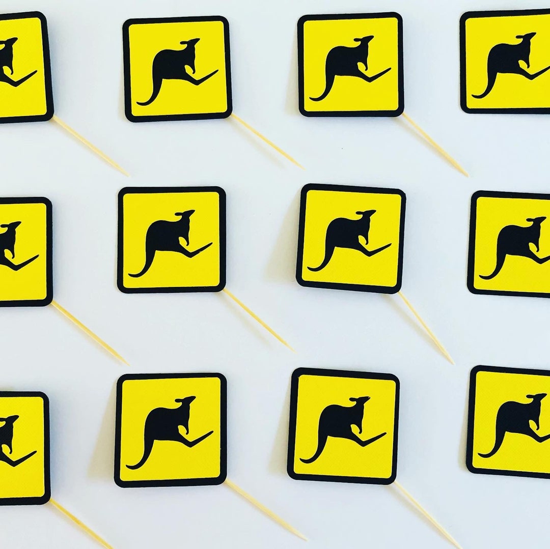 Kangaroo Signs, Kangaroo Warning Sign, Outback Birthday Party, Kangaroo ...