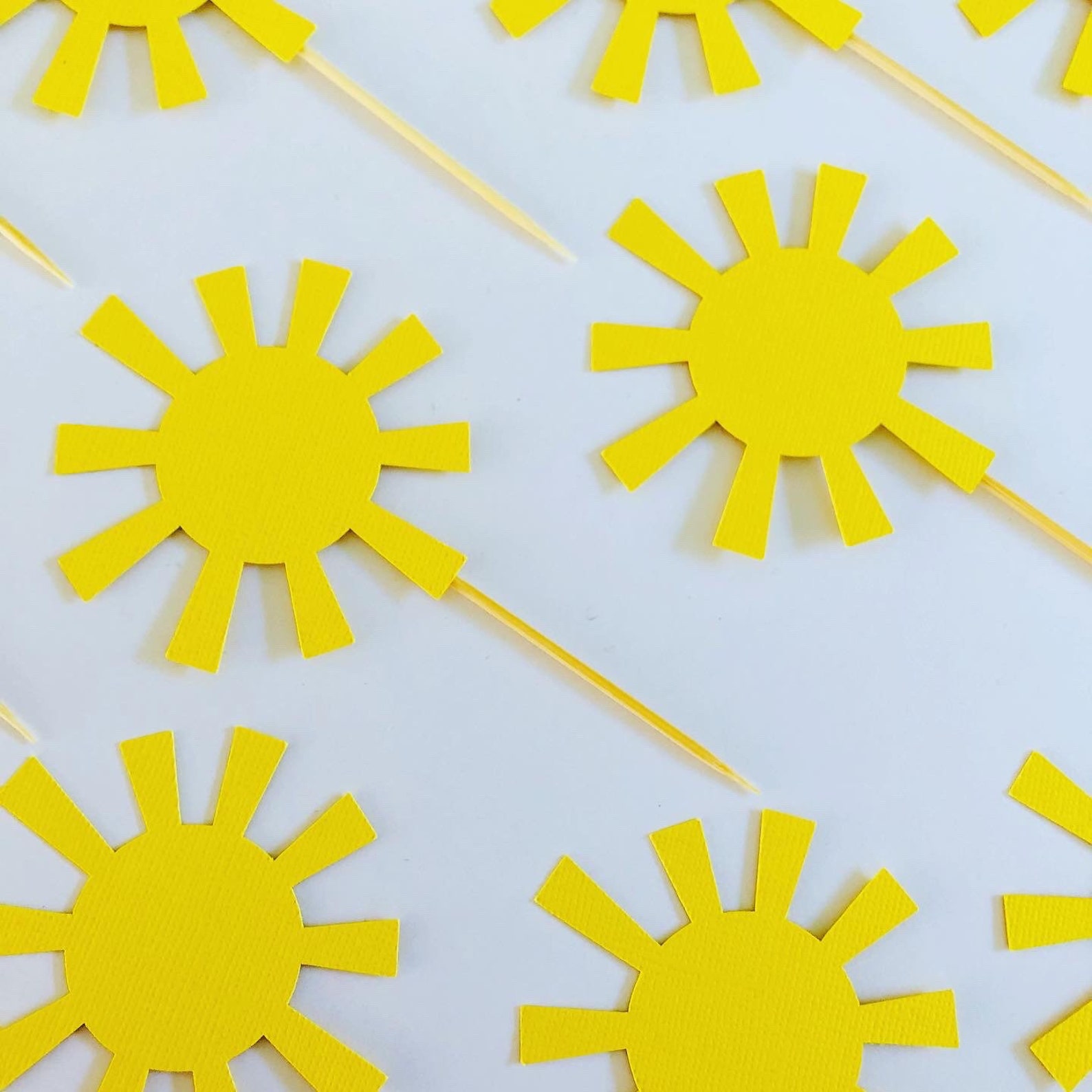 Sun cupcake toppers sunshine decor toppers party decor | Etsy