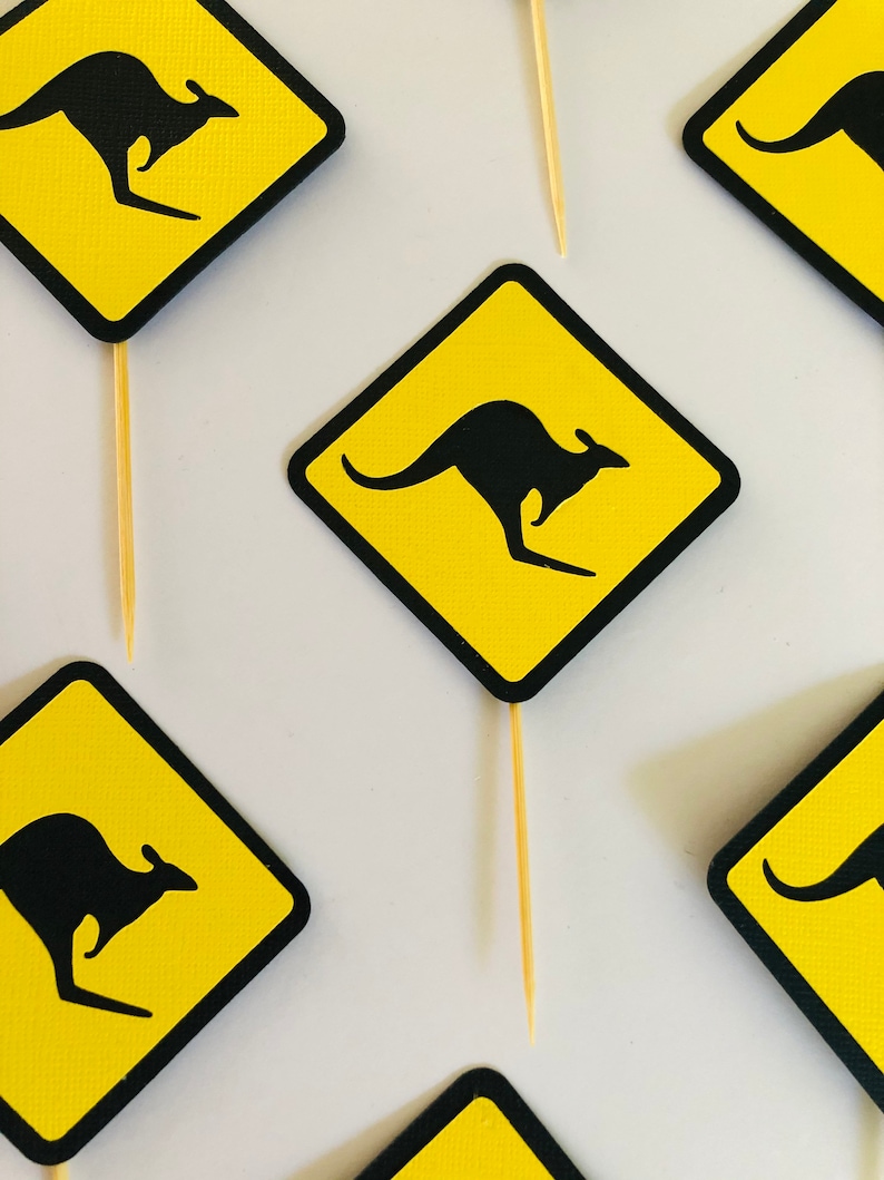 Kangaroo Signs, Kangaroo Warning Sign, Outback Birthday Party, Kangaroo ...