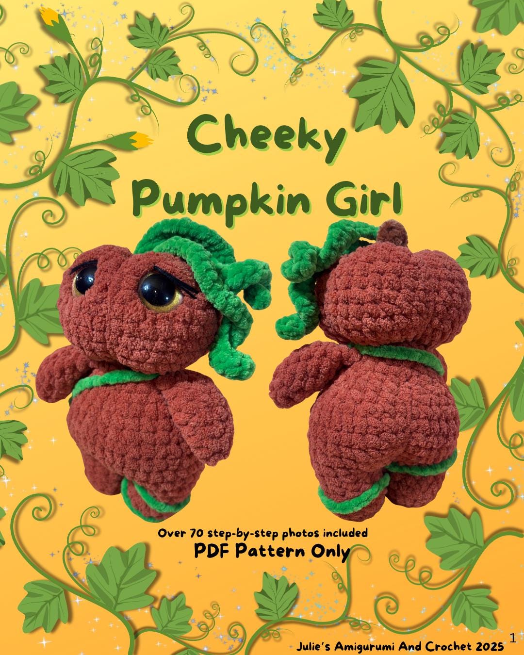 Cheeky Pumpkin Girl Crochet Pattern Digital File Only - Etsy