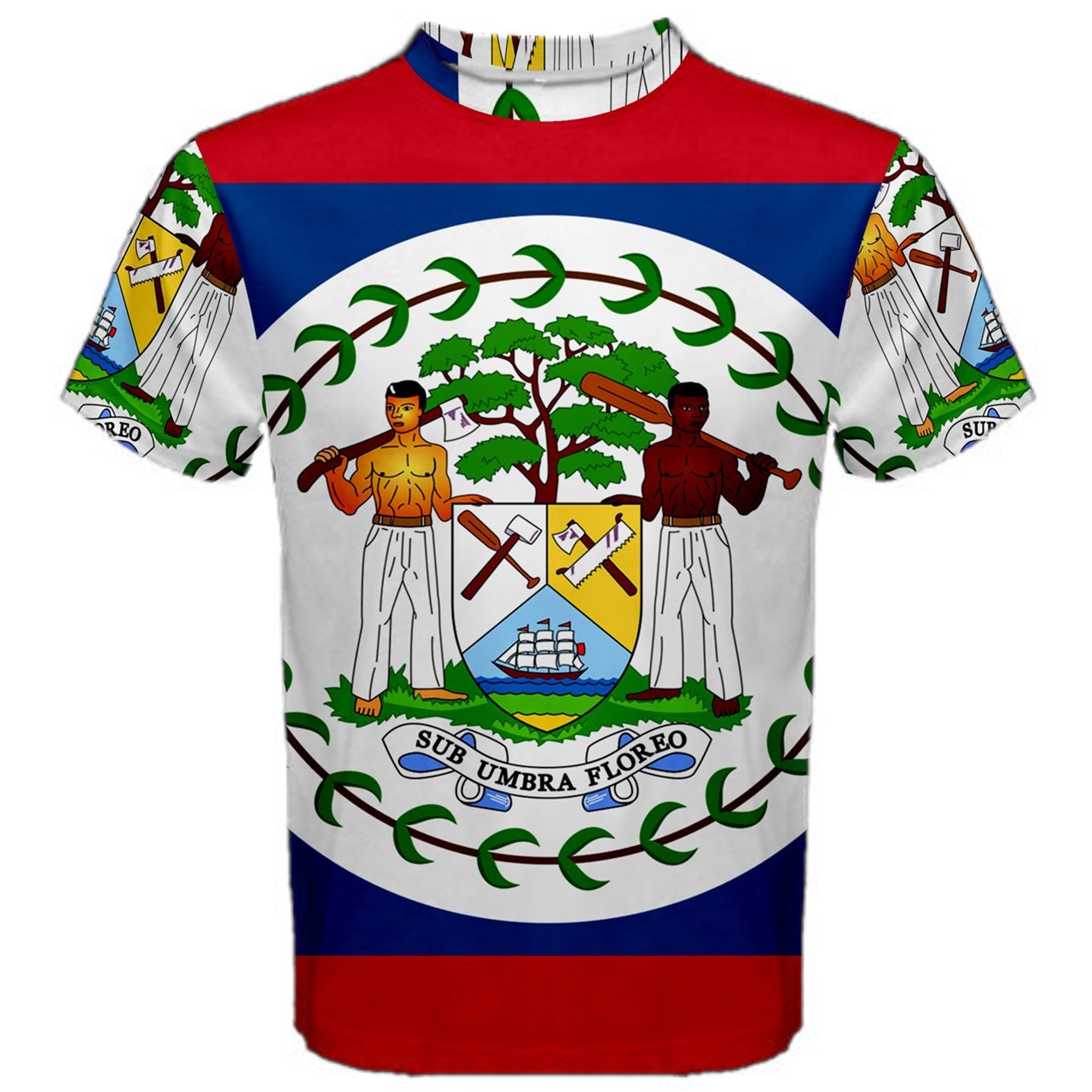 Hot New Belize Flag Men's Sport Full Print Mesh T-shirt - Etsy