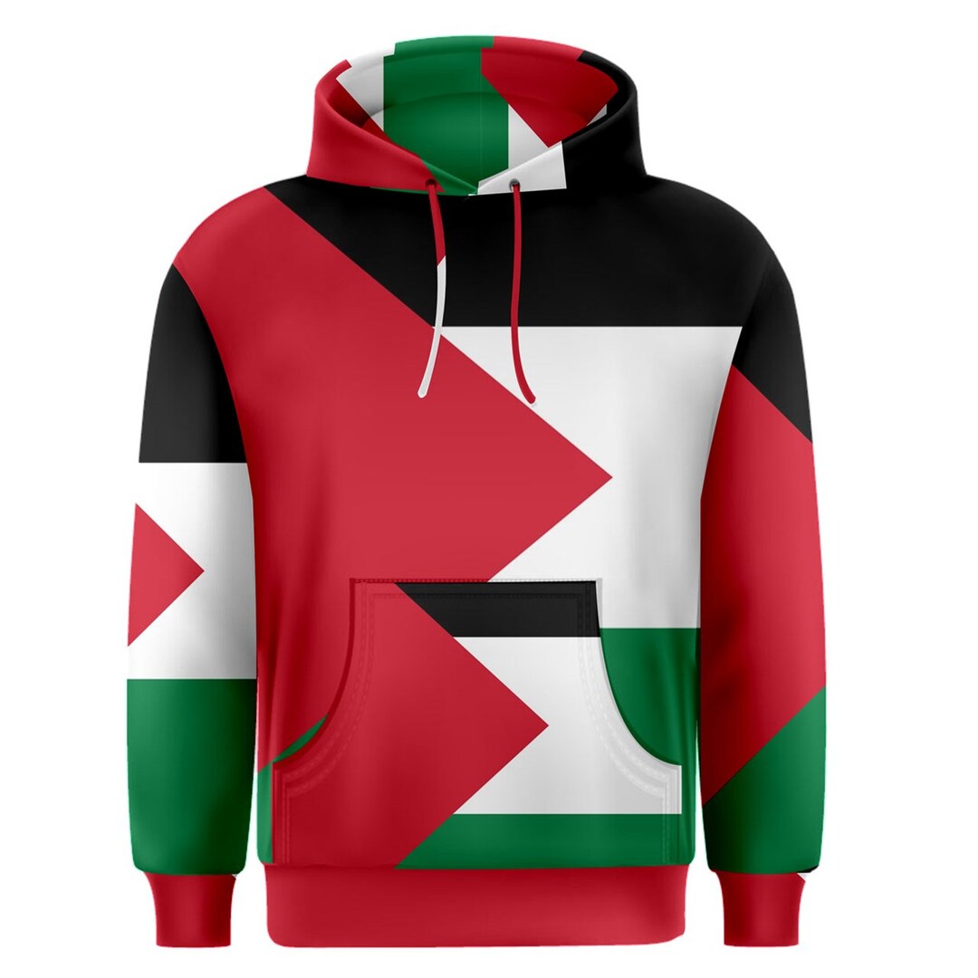 New Palestine Palestinian Flag Sublimation Men's Pullover Hoodie Size S ...