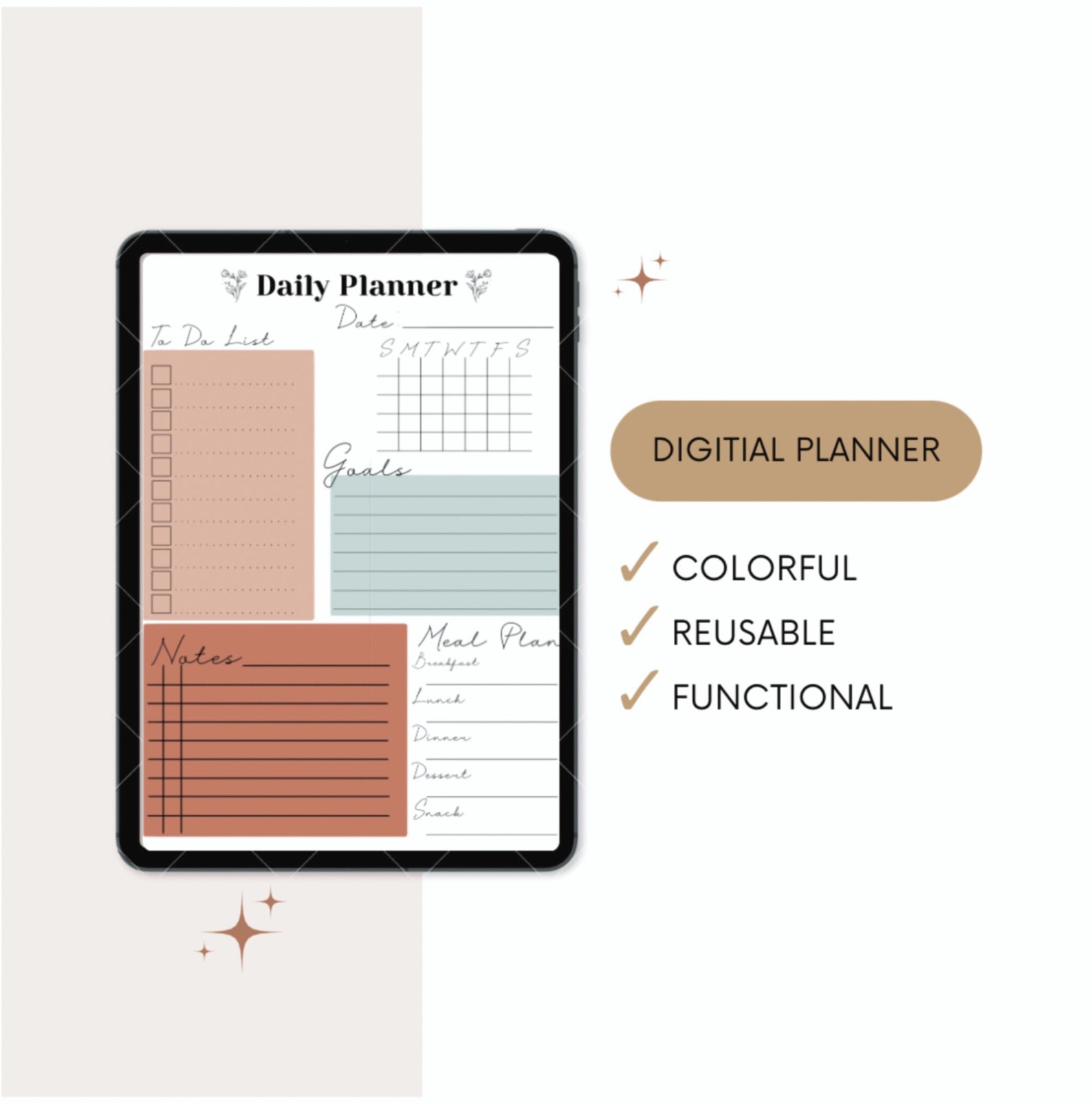 Reusable Digital Planner for iPad - Etsy