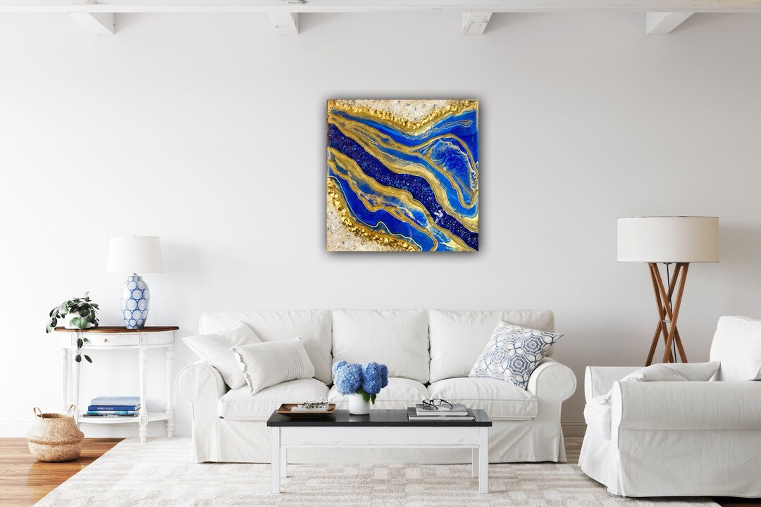 Beautiful Blue and Gold Geode - Etsy