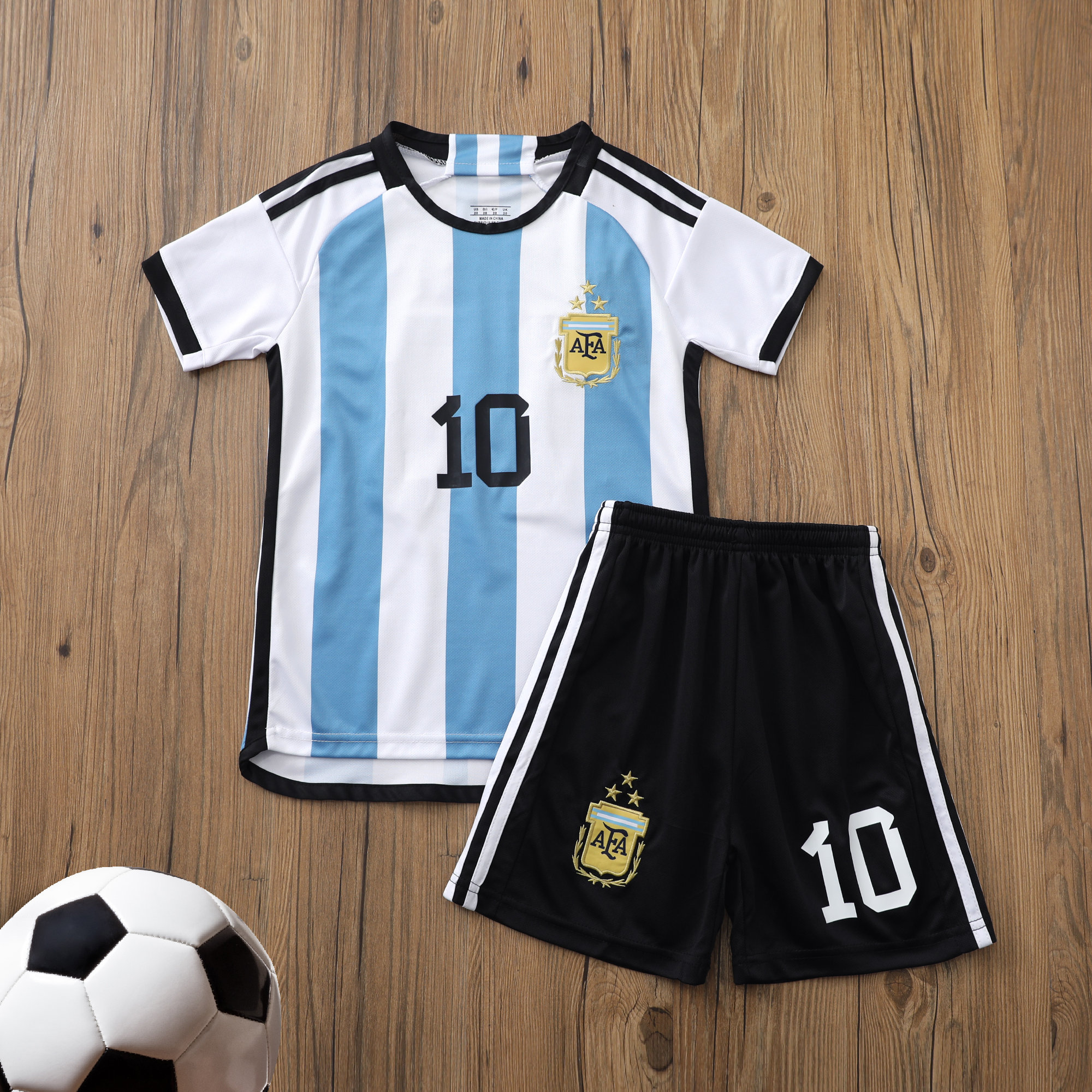 Argentina 2022 Messi Home Kids Soccer Uniform Jersey Shorts Socks for ...