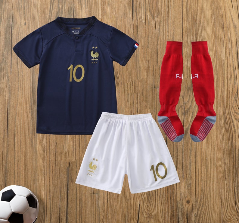 Mbappe Kids Jersey and Shorts,france 2022 Home Kylian Mbappe 10 Kids ...