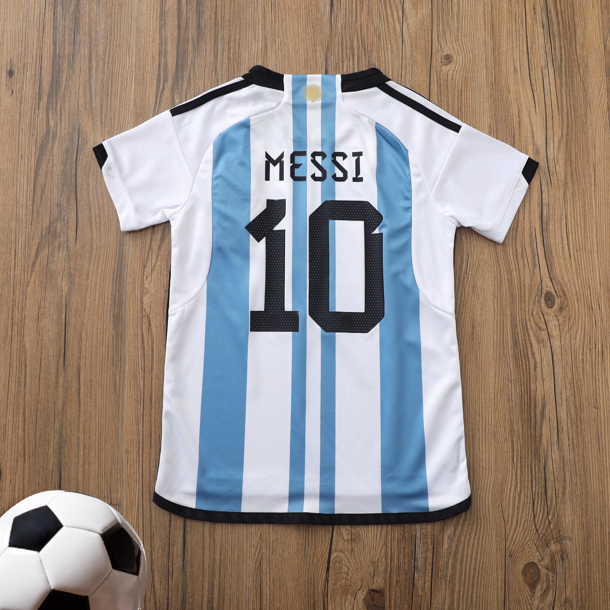 Argentina 2022 Messi Home Kids Soccer Uniform Jersey Shorts Socks for ...