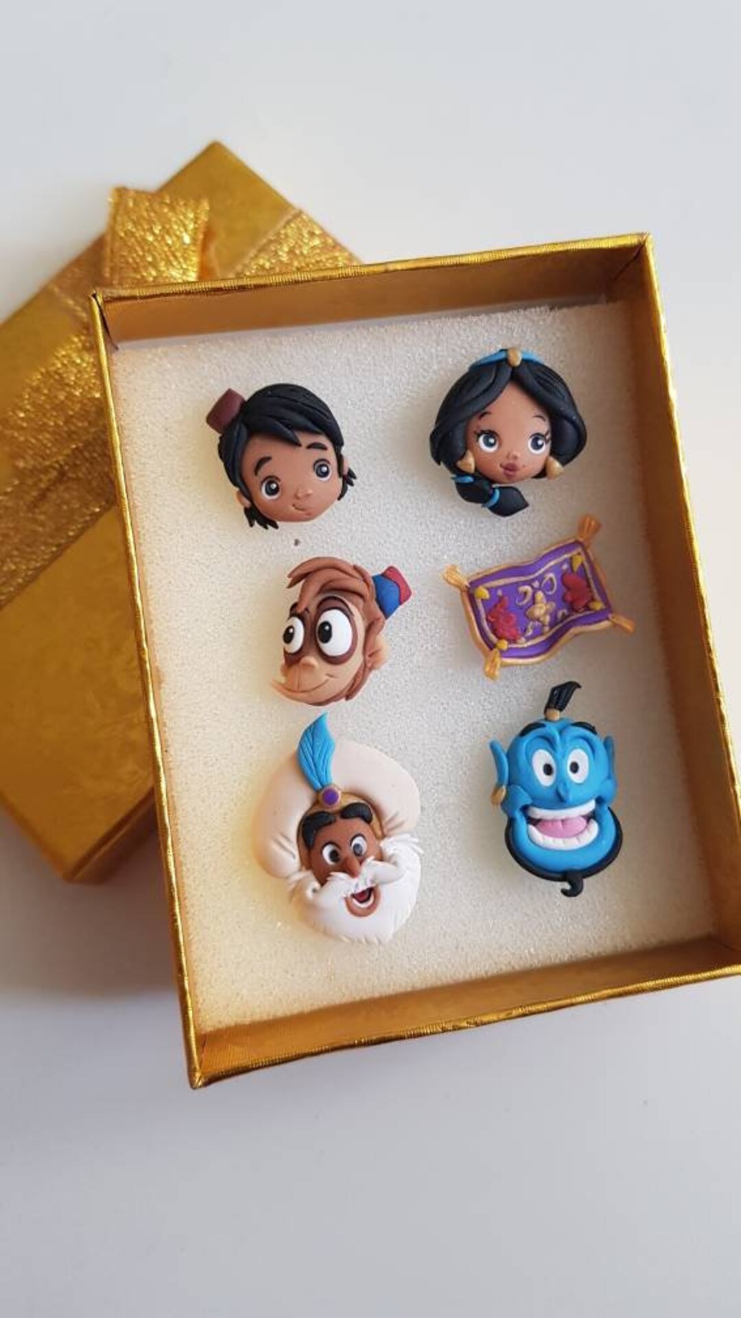 Aladdin Set Studs Genie Jasmine Apu Magic Carpet Earrings Fimo Princess ...