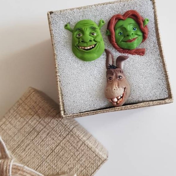 Shrek and Donkey Earrings - Etsy