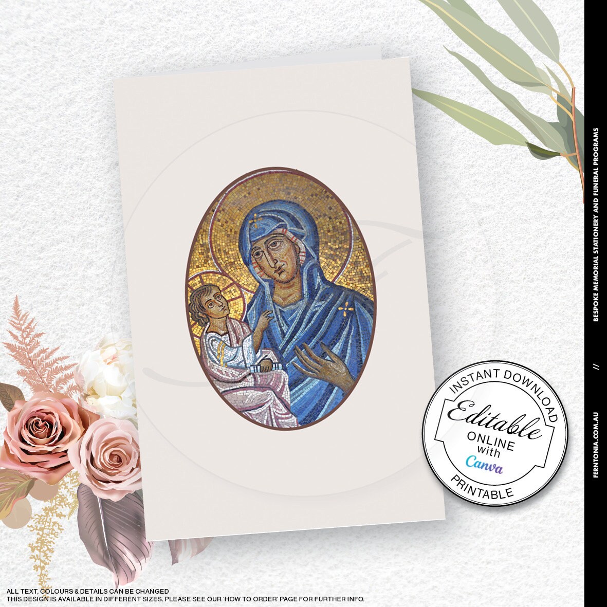 Editable, Greek, Orthodox, Faith, Funeral Card, Memorial, Order of ...