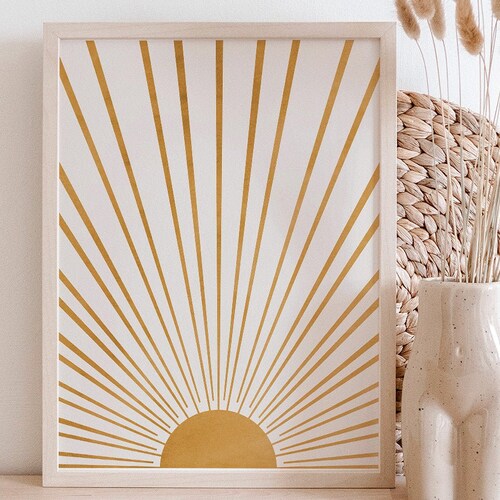 Moon Phases Art Print Boho Decor La Luna Mid Century Modern | Etsy