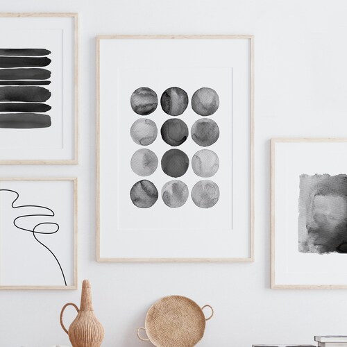 Gallery Wall Minimal Printable Art Set of 4 Watercolor Line | Etsy