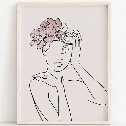 Abstract Line Face Line Art Woman Neutral Colors Wall Art - Etsy