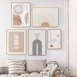 Gallery Wall Printable Art Set of Five, Mid Century Modern Art Poster ...