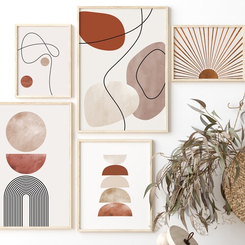 Gallery Wall Printable Art Set of Five Mid Century Modern Art | Etsy